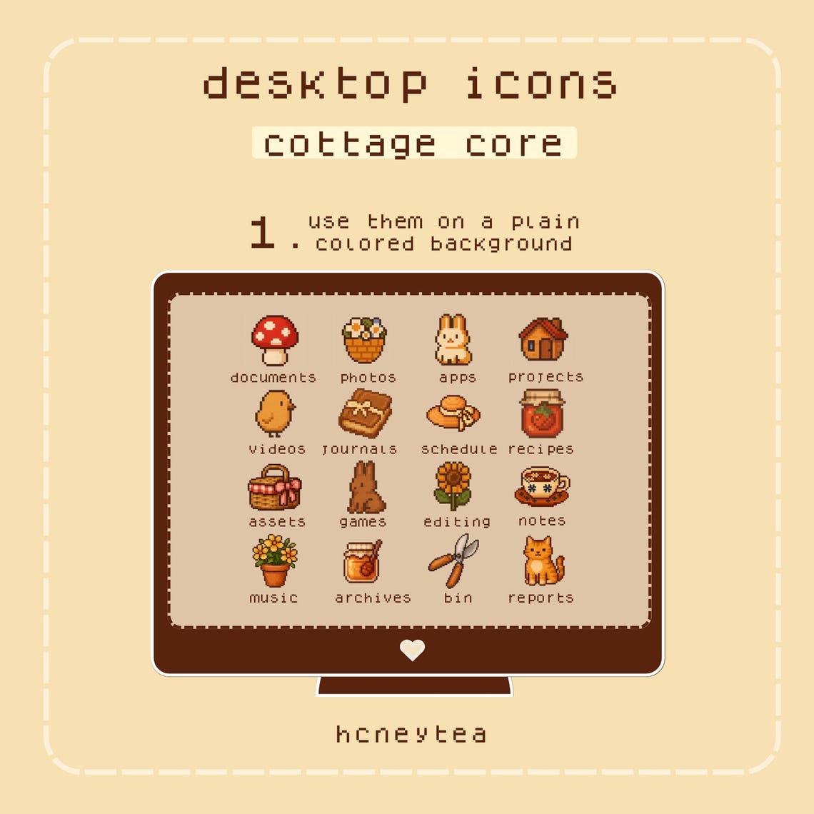 Cottage Core Desktop Icons | Cottage Core Icons | Aesthetic Desktop ...