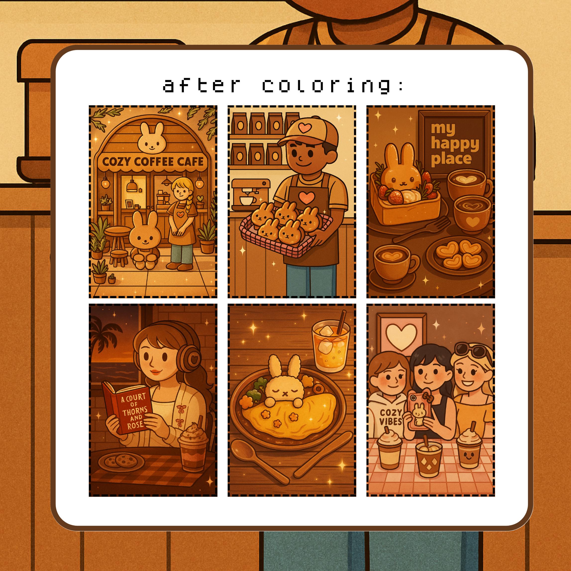 Cozy Coffee Cafe Coloring Book | Cozy Coloring Books | Cafe Coloring ...