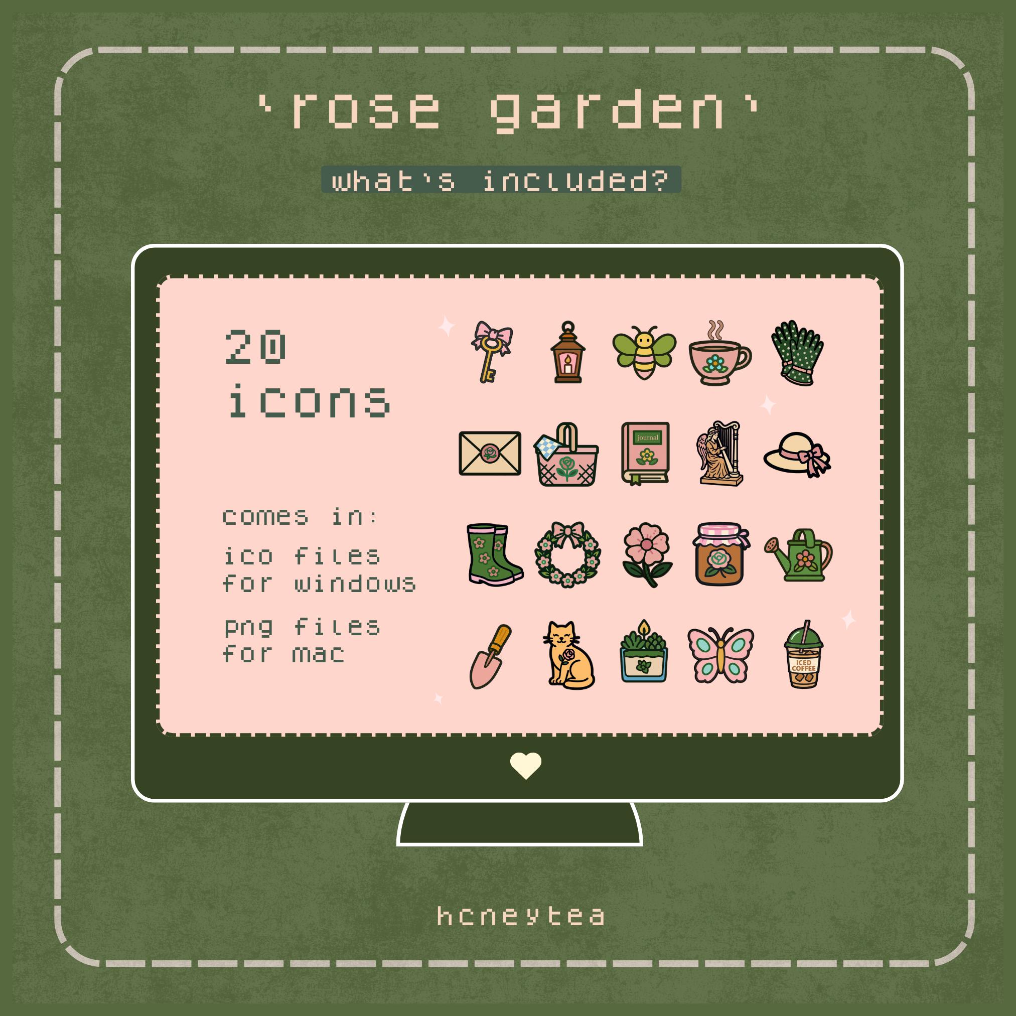Rose Garden Desktop Set | Rose Garden Icons | Garden Desktop Set | Rose ...