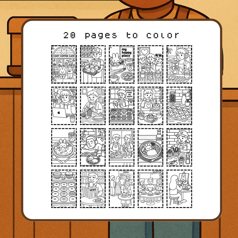 Cozy Coffee Cafe Coloring Book | Cozy Coloring Books | Cafe Coloring ...