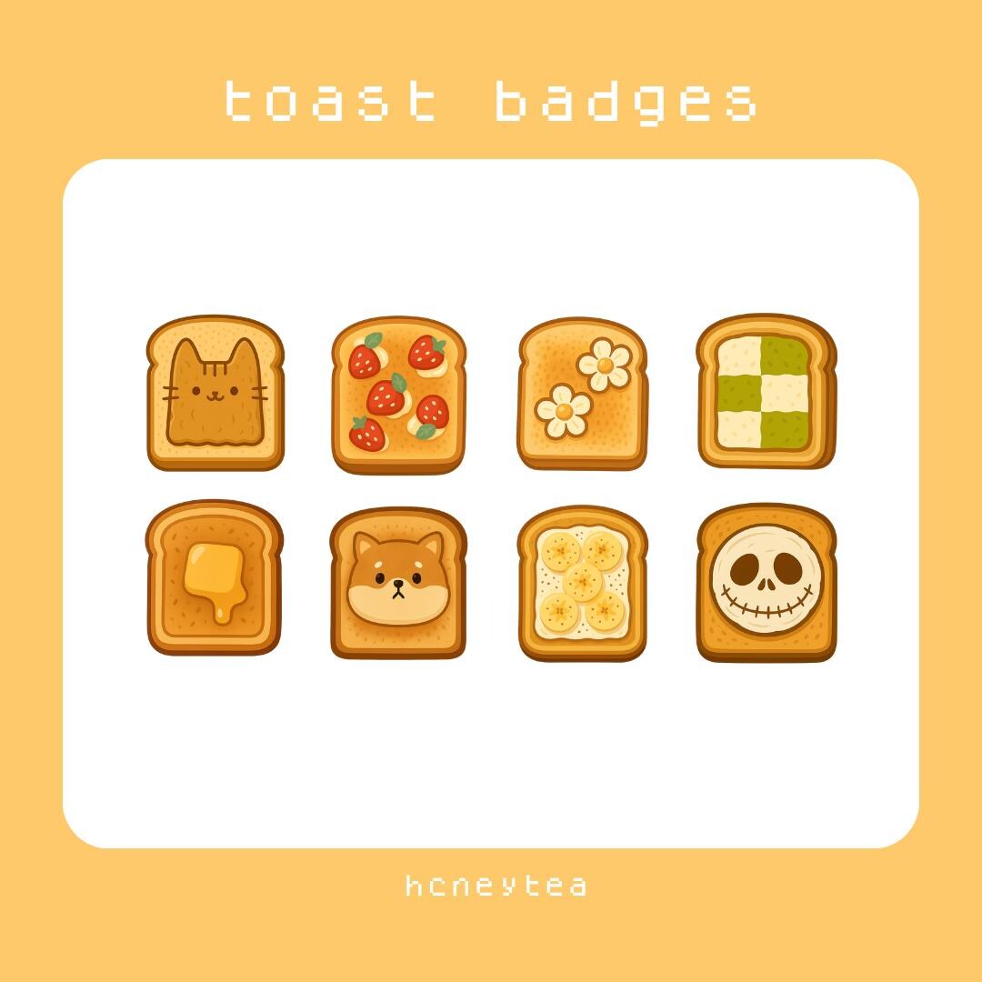 Toasts Badges | Bakery Badges | Twitch Sub Badge | Twitch Badge ...