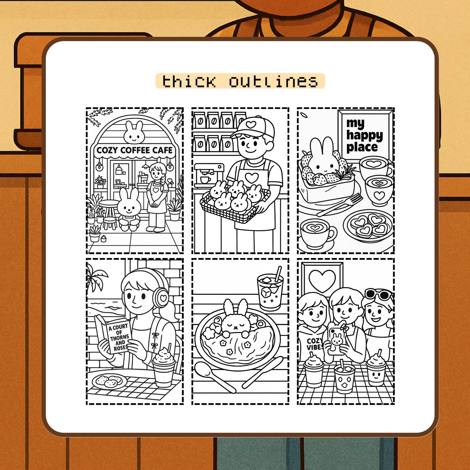 Cozy Coffee Cafe Coloring Book | Cozy Coloring Books | Cafe Coloring ...
