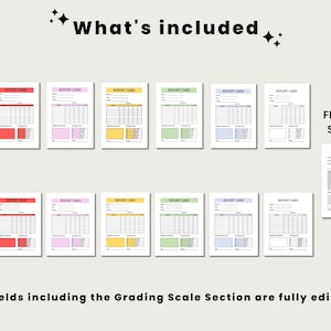 Editable Report Card, Homeschool Report Sheet, A4 and US Letter Size ...