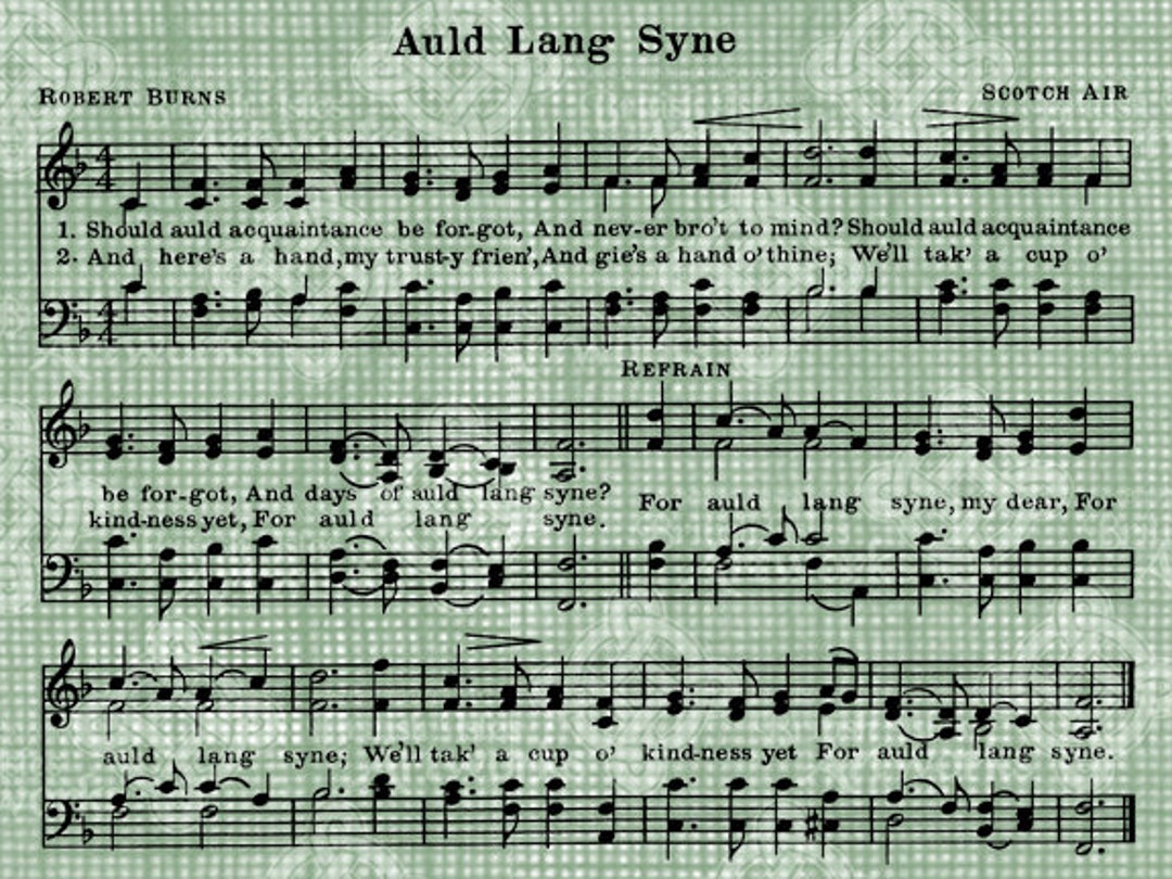 Digital Download Antique Music, Auld Lang Syne Scottish Song by Robert ...