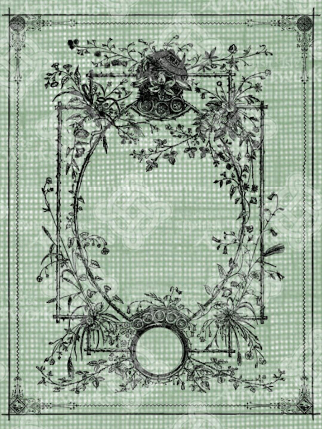 Digital Download Elegant Floral Border Frame Border, Flowers and Vines ...