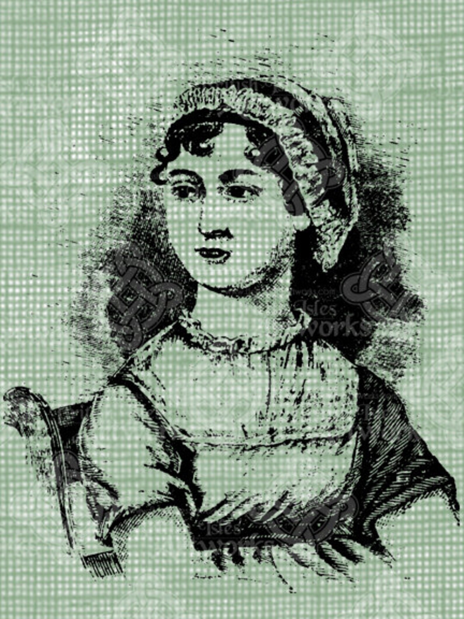 Digital Download Jane Austen, Antique Illustration, Vintage Drawing ...