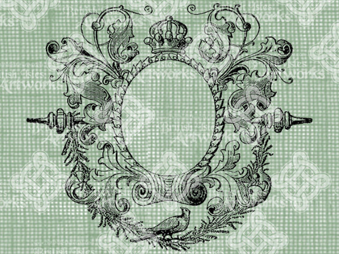 Digital Download Small Crown Flourish Frame Border Royal Oval, Digi ...