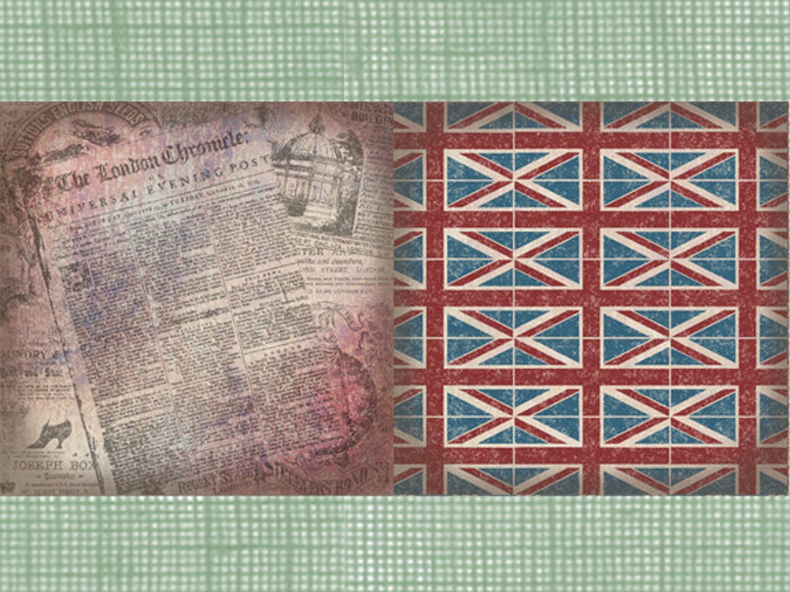 Vintage UK Digital Scrapbook Paper Pack, Great Britain England British ...