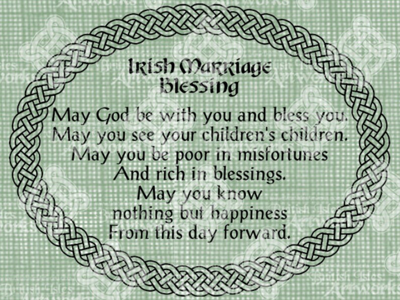 Digital Download Irish Marriage Blessing, Irish Verse With Celtic Knot ...