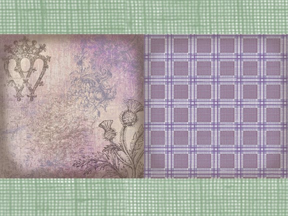 Vintage Scotland Digital Scrapbook Paper Pack, Thistles, Bagpipes ...