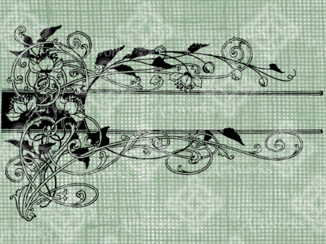 Digital Download Floral Vine Title Frame Border, Digi Stamp, Digis ...