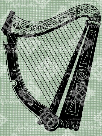 Digital Download Ireland Harp Digi Stamp Digital Stamp | Etsy