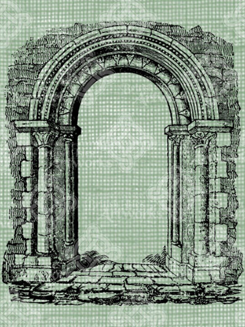 Digital Download Romanesque Stone Archway Frame Border Digi - Etsy Canada
