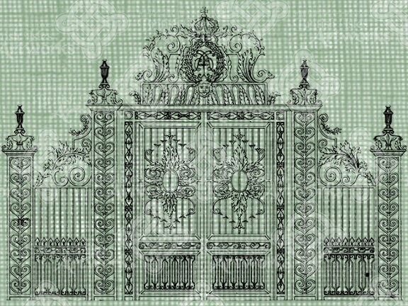 Digital Download Wrought Iron Gate Highly Detailed, Digi Stamp, Digital ...