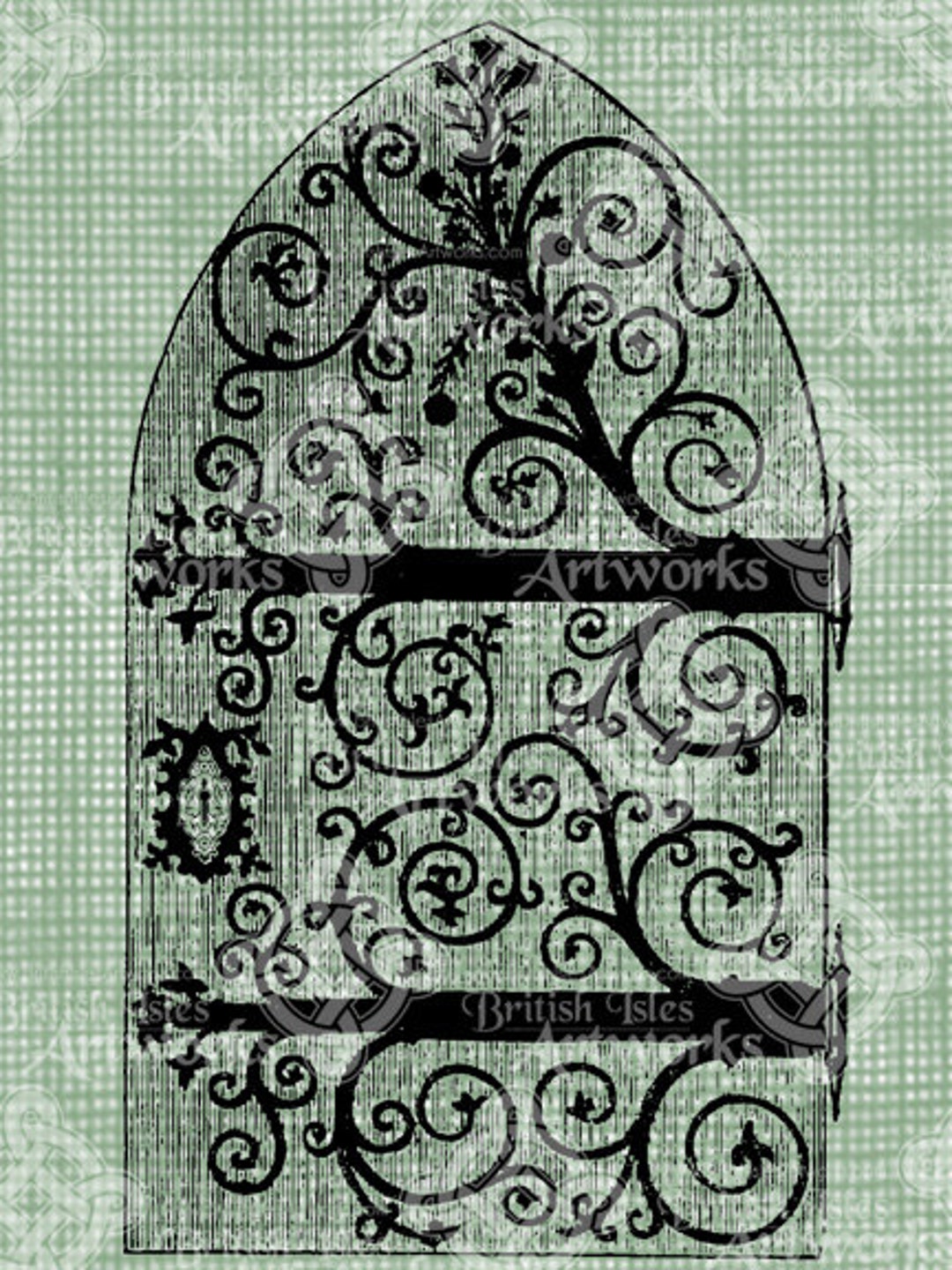 Digital Download Gothic Door, Ornate Digi Stamp, Architecture Wood and ...