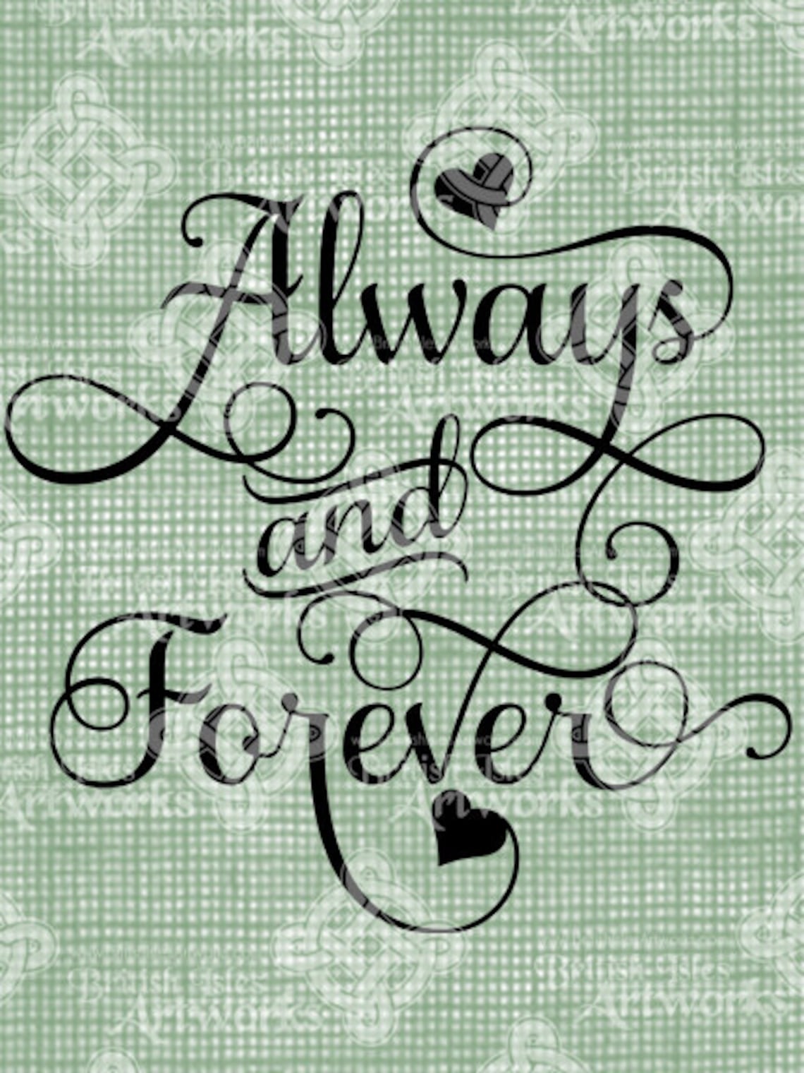 Digital Download Always and Forever, Typography Greeting Saying Verse ...