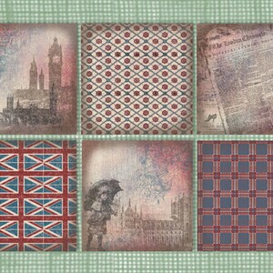 Vintage UK Digital Scrapbook Paper Pack, Great Britain England British ...