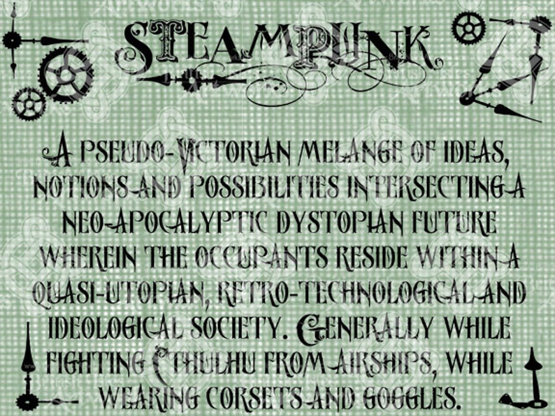 Digital Download Steampunk Definition Illustration, Time Pieces, Watch ...