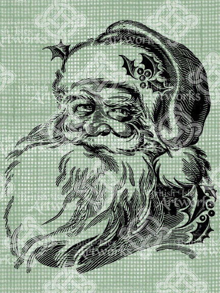 Digital Download Santa Drawing Victorian Christmas Illustration, Father ...