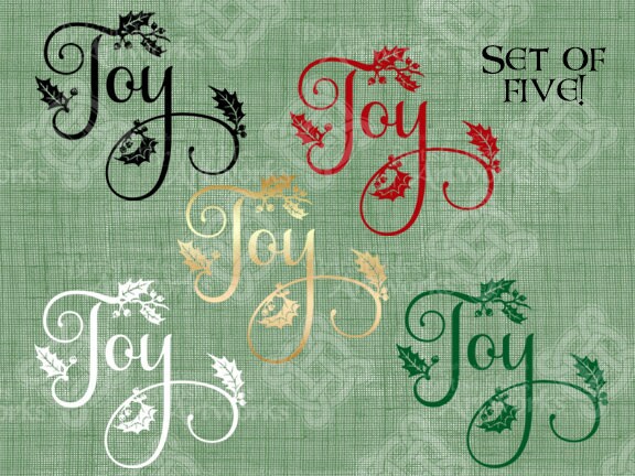 Digital Download Joy Typography Script Font with Holly and | Etsy