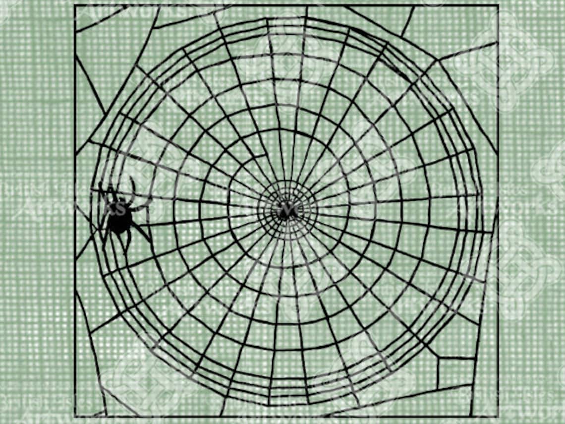 Digital Download, Spiderweb, Spider in a Web, Square, Digistamp, Iron ...