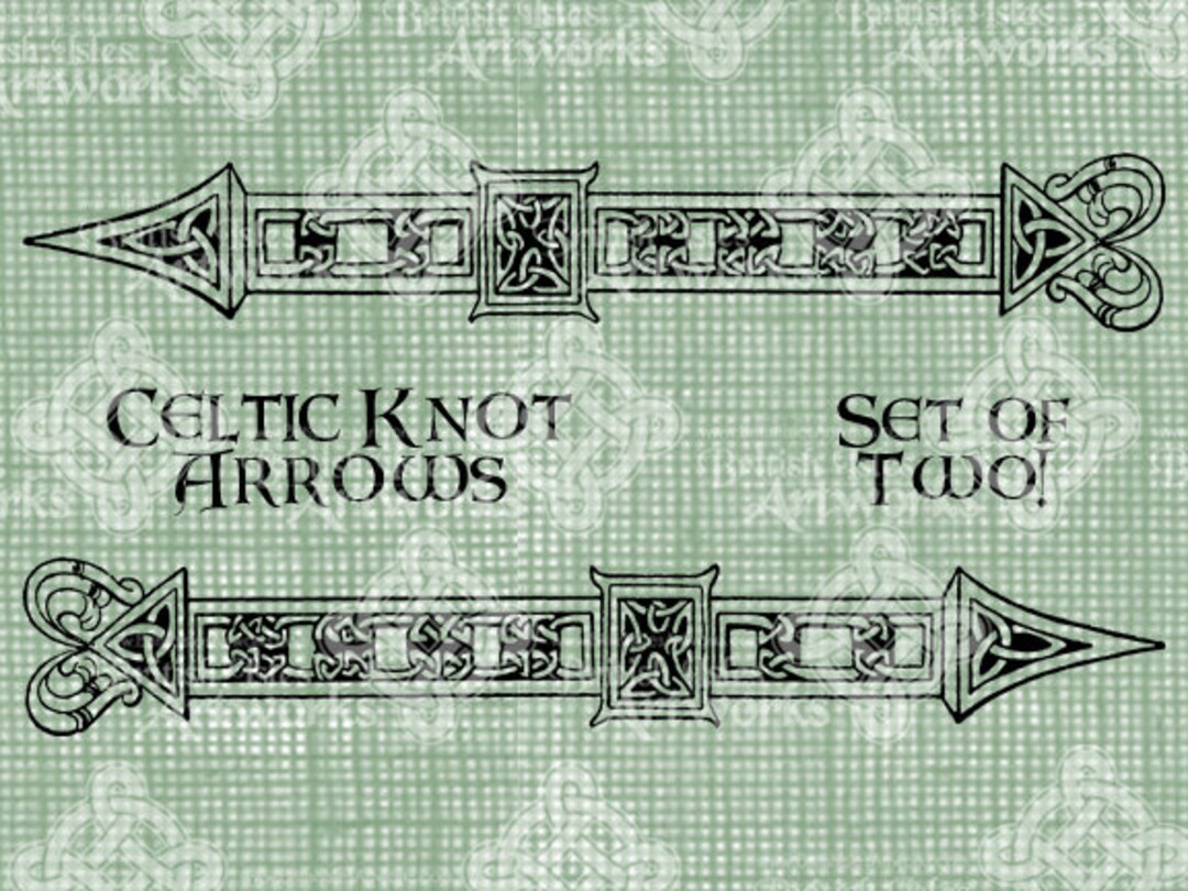 Digital Download Celtic Knot Arrows Set of 2, Digi Stamp, Digis ...