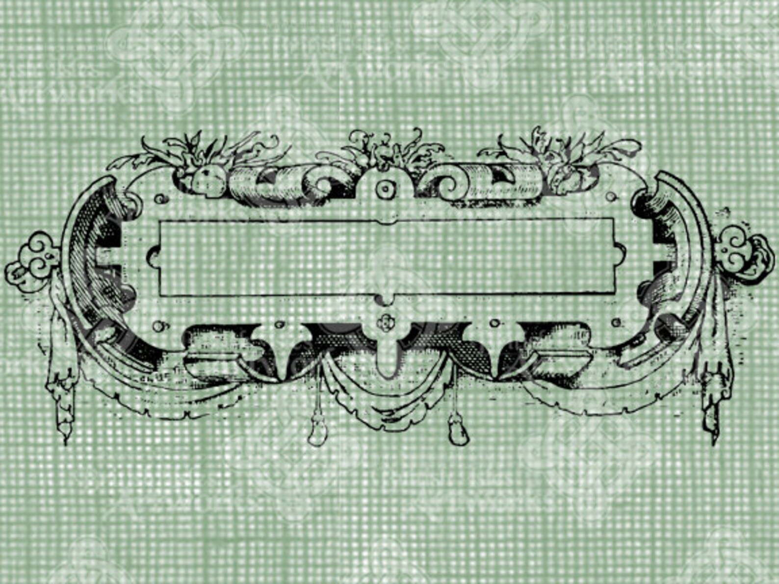 Digital Download Swag Border Frame With Flourishes, Digi Stamp Digital ...