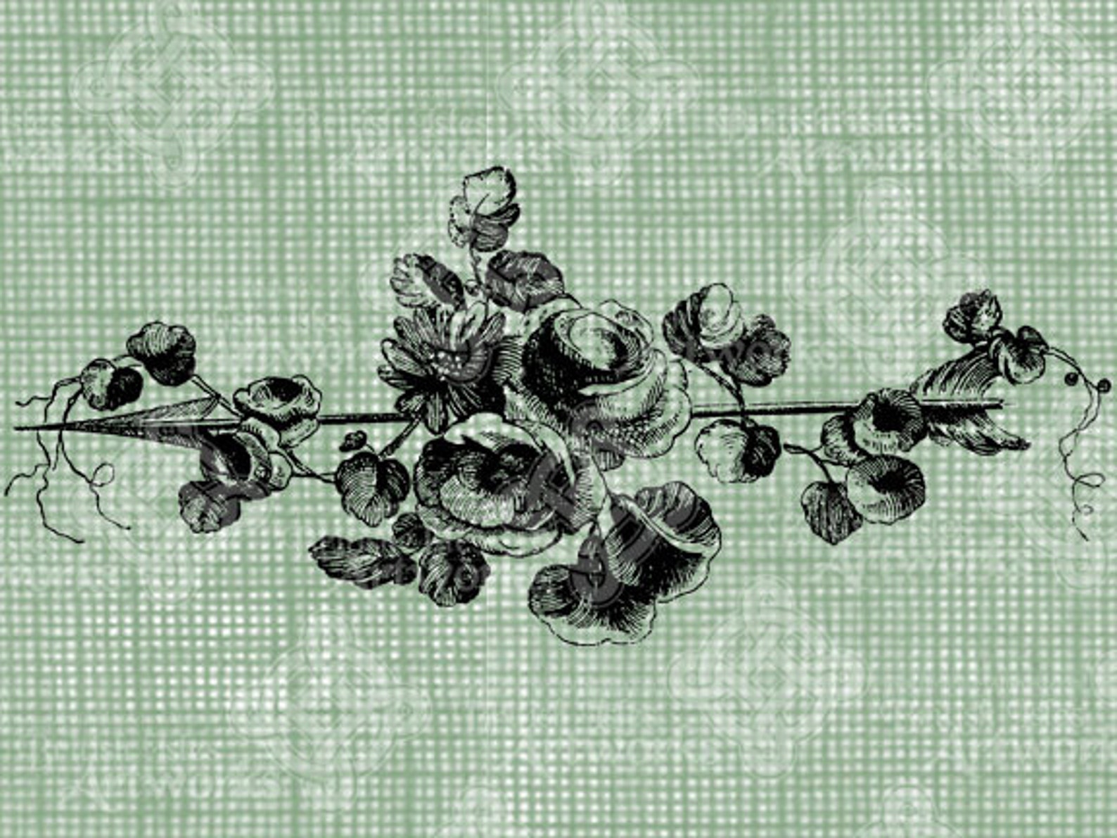 Digital Download Roses With Arrow Romantic Spray, Digi Stamp, Digis ...