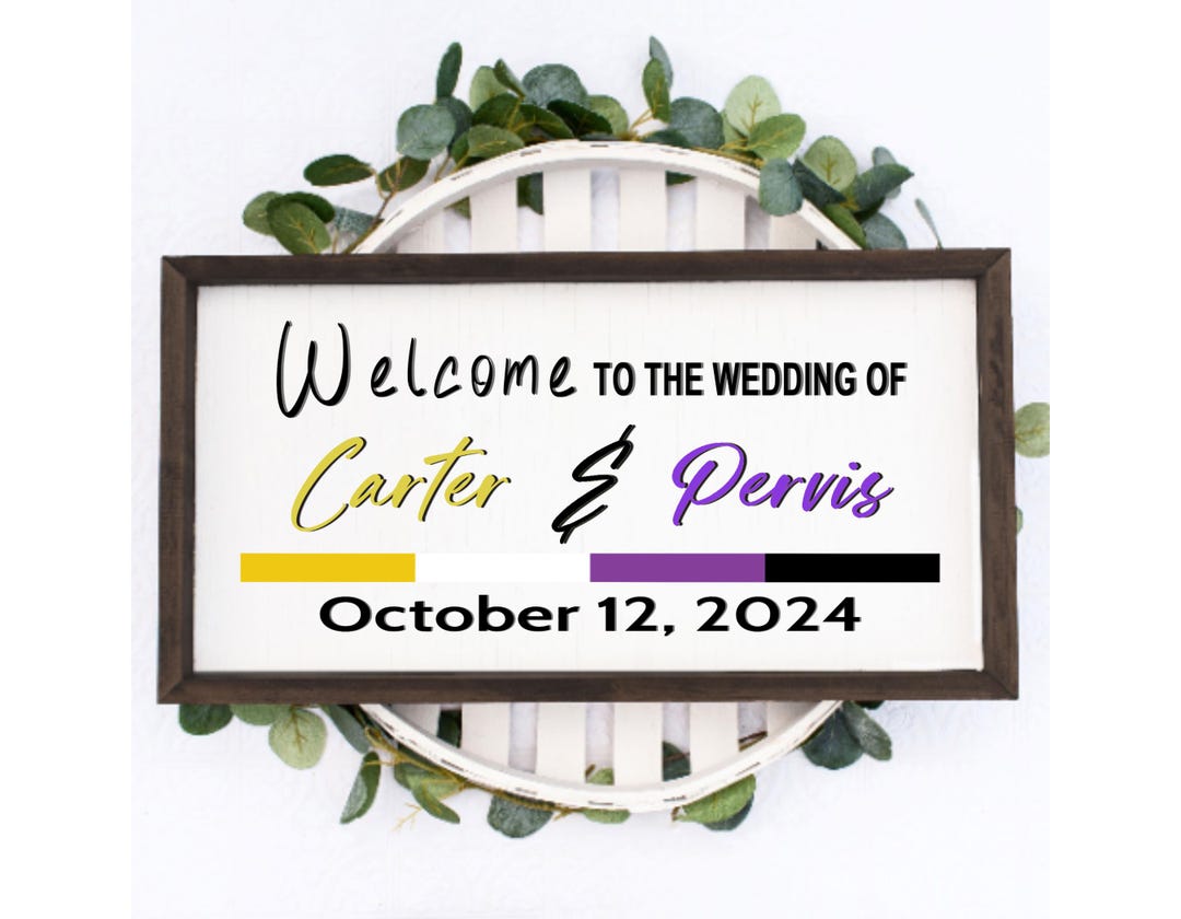 Nonbinary Wedding Welcome Sign, Non Binary Wedding Sign, Gender Queer ...