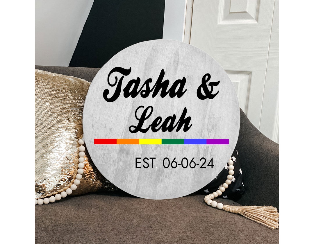 LGBTQ, Wedding Sign, Lesbian, Wedding Welcome Sign, Family Name Sign ...