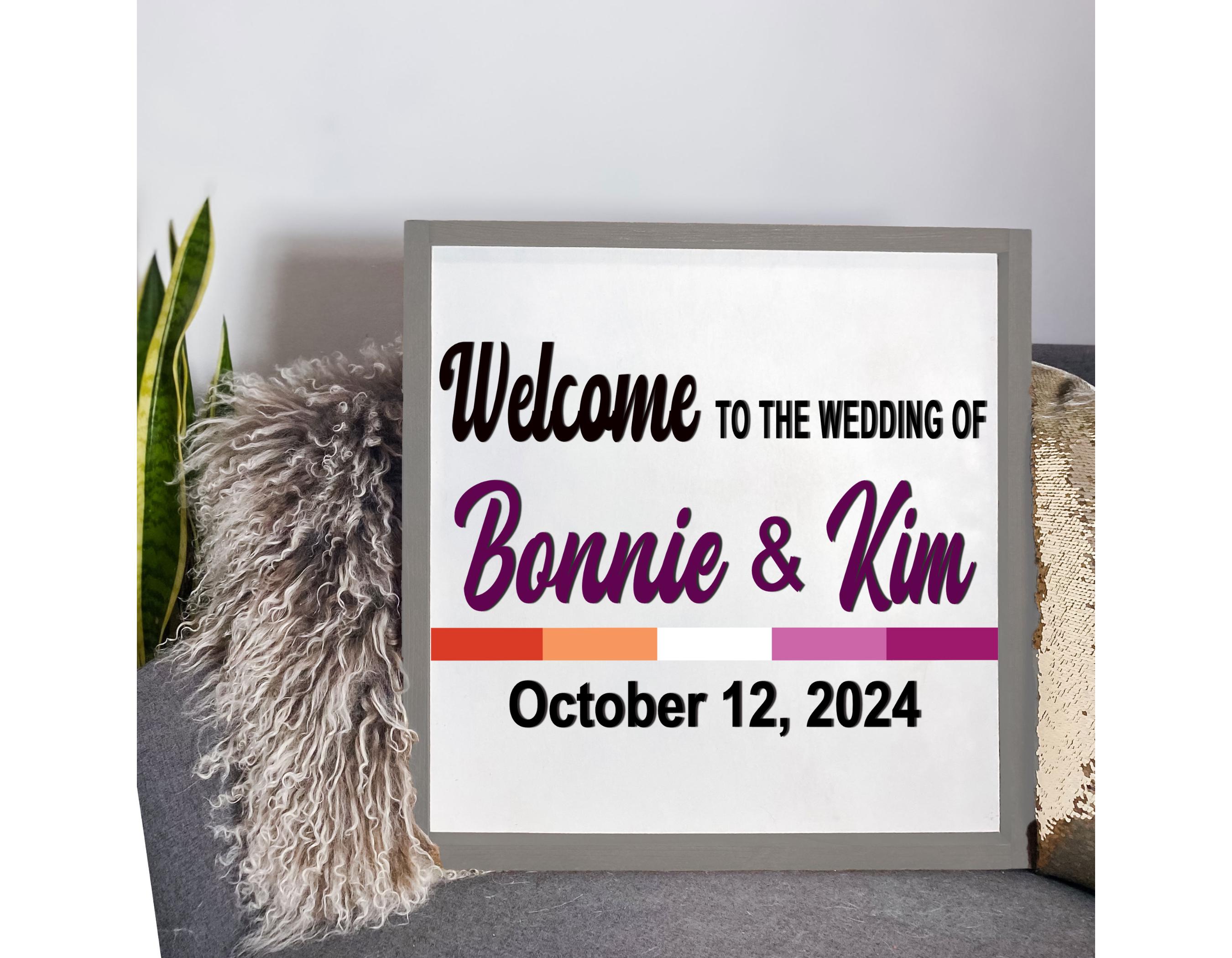 Lesbian Wedding Welcome Sign, Wedding Welcome Sign, Lesbian Wedding ...