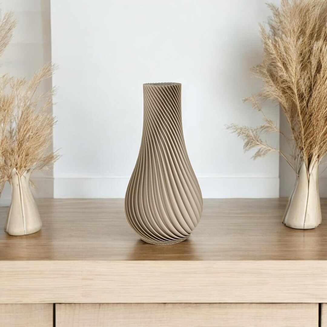 Dune Helix Vase Contemporary Centerpiece Floral Vase Tabletop Art Eye ...