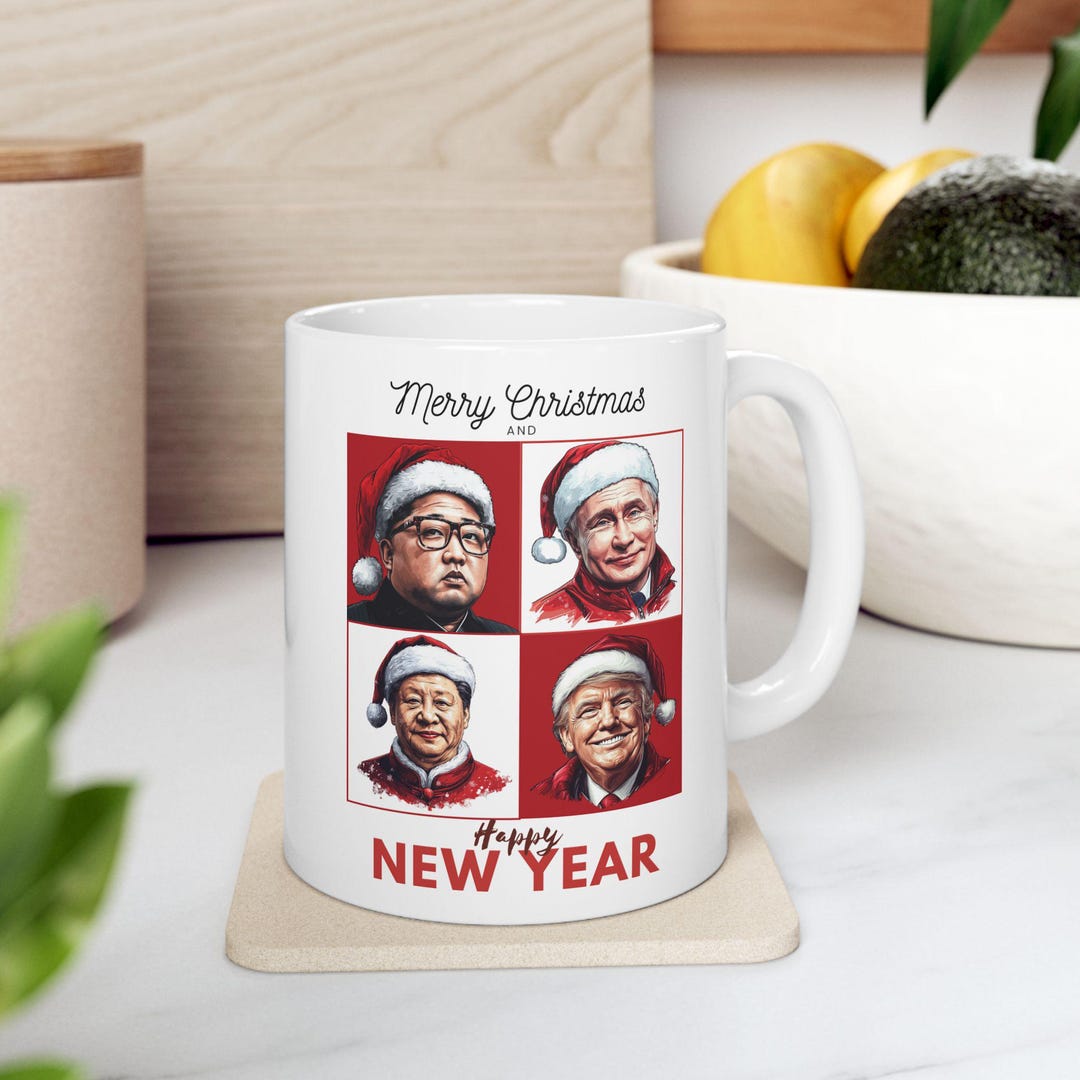 World Leaders Santa Claus Mug, Funny Christmas Mug Featuring Putin, Xi ...