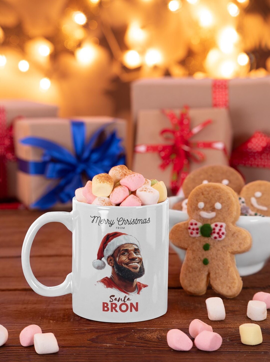Santa Bron Mug Christmas Theme Mug Christmas Gift for NBA Fan Perfect ...