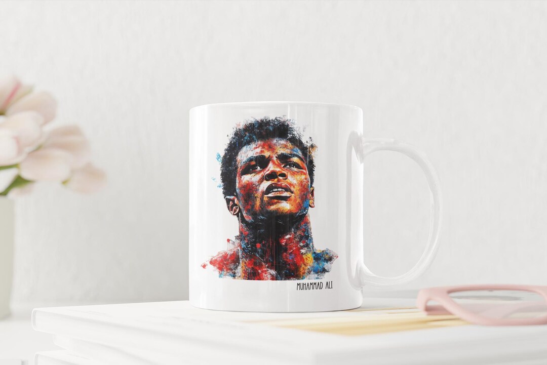 Muhammad Ali Inspired Mug Black Hero Mug Street Art Design bh3b Black ...