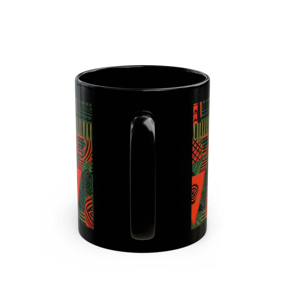 African Art Mug With Ankara Design Black Ceramic Coffee Mug 11 Oz ...