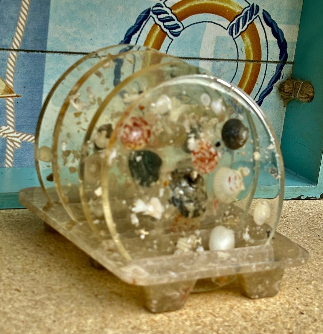 Real Beach Sand & Seashell Coaster Set - Etsy