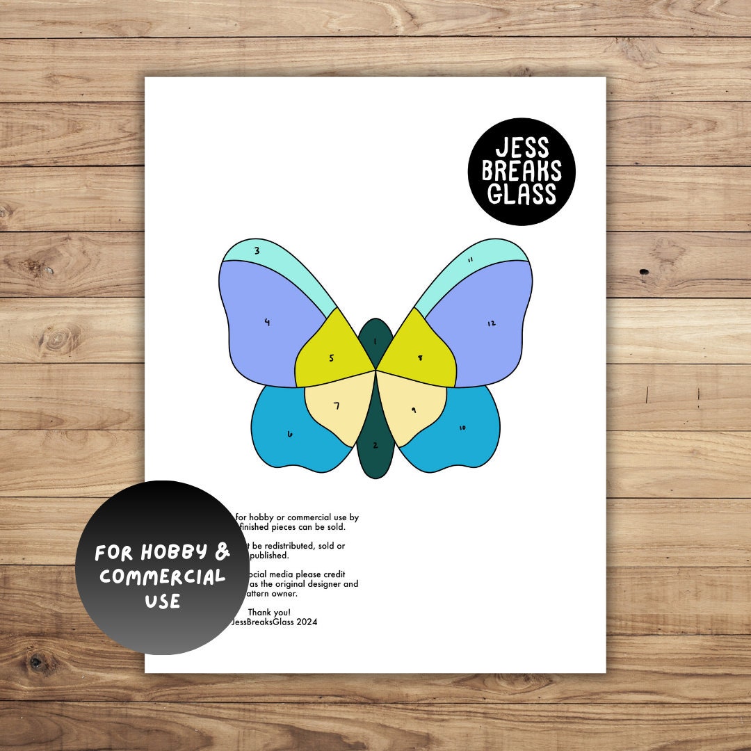Simple Butterfly • Stained Glass Pattern // DIGITAL DOWNLOAD Hobby and ...