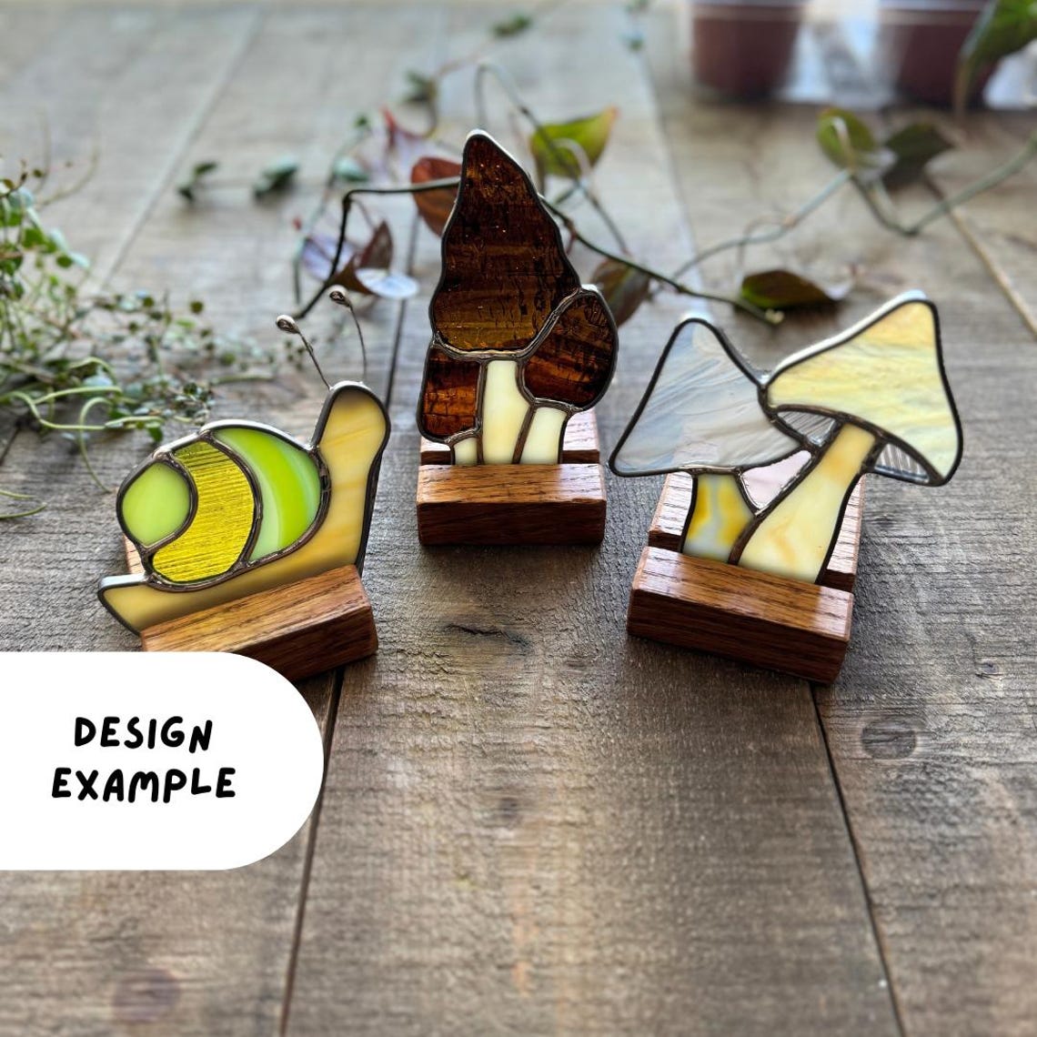 Mini Standees 1: Mushrooms + Snail • Stained Glass Pattern // DIGITAL ...