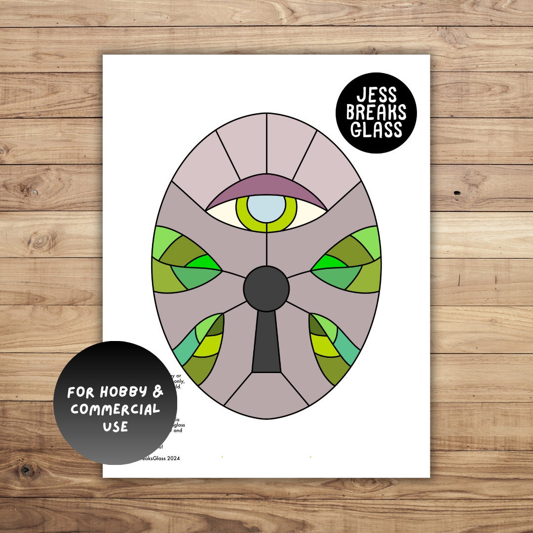 All Seeing Eye Stained Glass Pattern // DIGITAL DOWNLOAD Hobby and ...