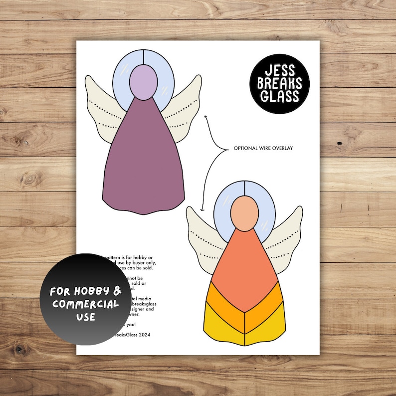 Angels • Stained Glass Pattern // DIGITAL DOWNLOAD Hobby and Commercial ...