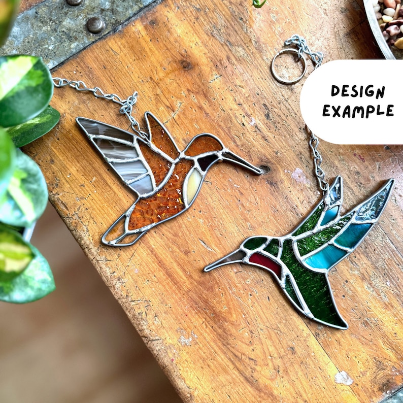 Hummingbirds Stained Glass Pattern // DIGITAL DOWNLOAD Hobby and ...