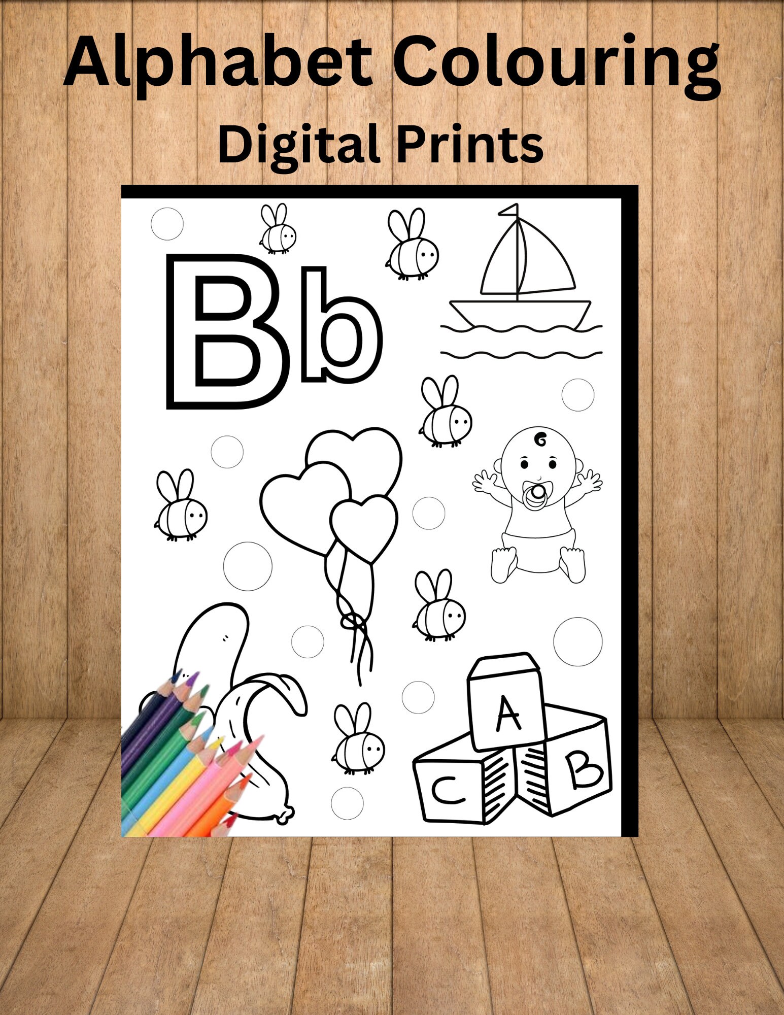 Digital Colouring Pages for Kids, Alphabet, Fun - Etsy