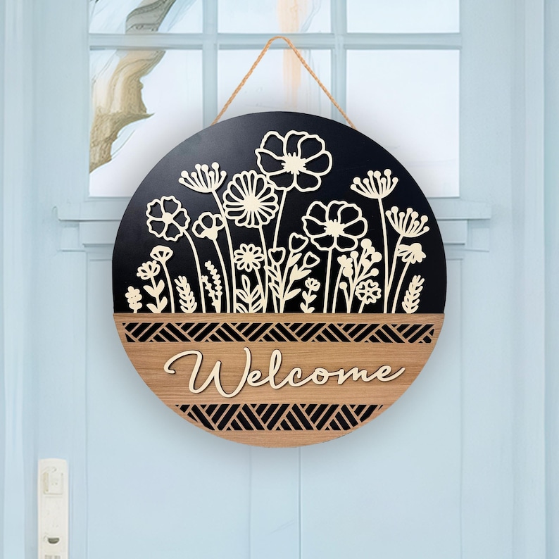 Welcome Wood Sign, Door Wooden Sign, Door Decoration, Moving Gift, New ...