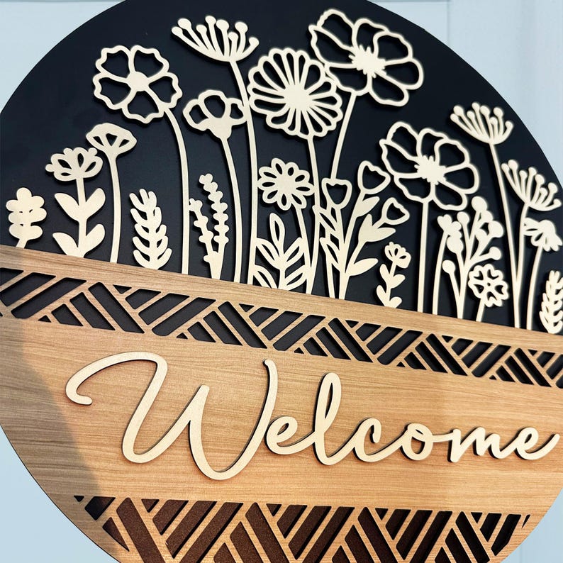 Welcome Wood Sign, Door Wooden Sign, Door Decoration, Moving Gift, New ...