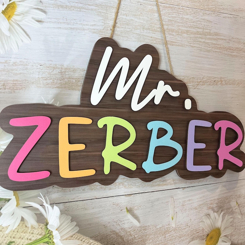 Wooden Custom Name Sign, Custom Door Sign, Teachers' Day Gift ...