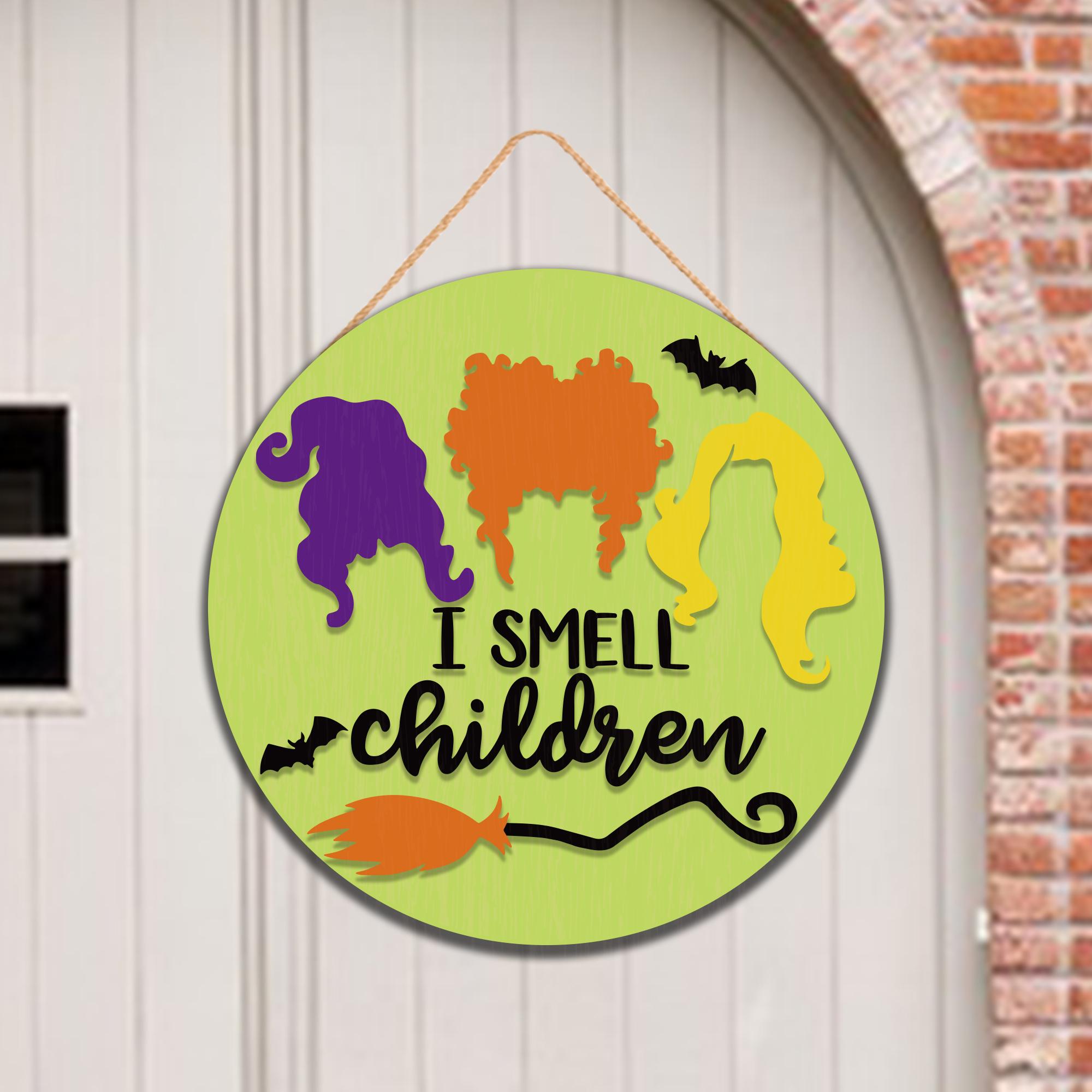 Halloween Door Sign, Halloween Front Door Hanger, Welcome Door Decor ...