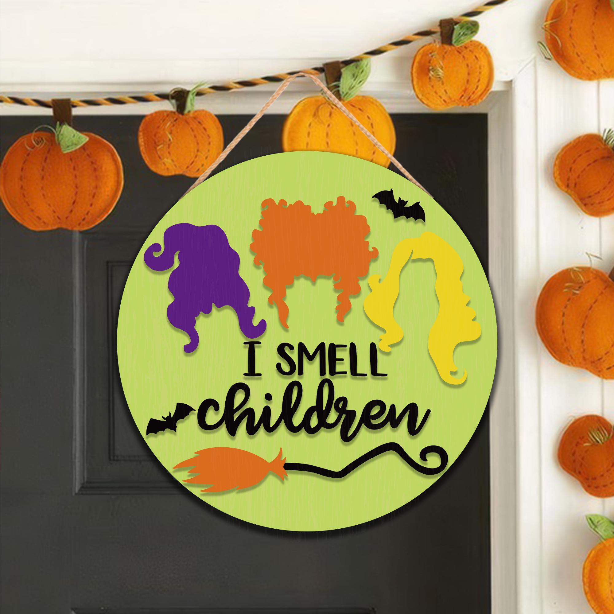 Halloween Door Sign, Halloween Front Door Hanger, Welcome Door Decor ...