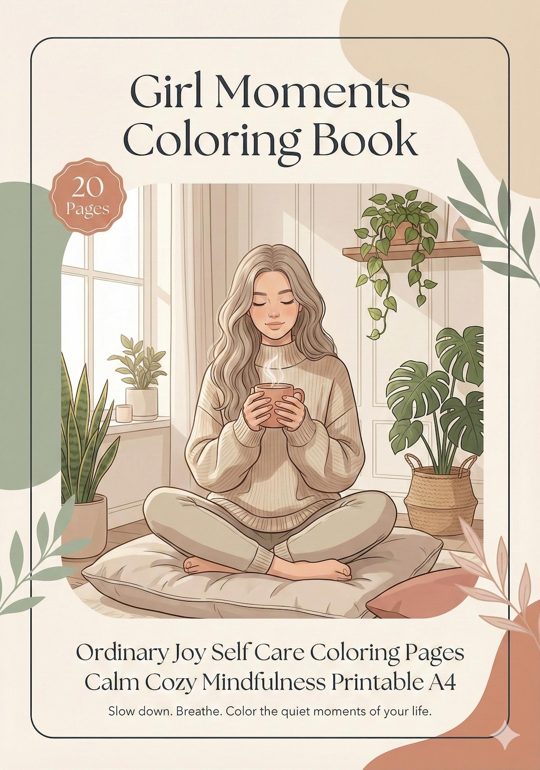 Self-care Coloring Book | Calm Cozy Girl Moments (digital Download) - Etsy