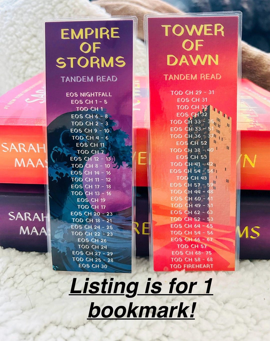 ONE Throne of Glass Tandem Read Bookmark - Double Sided - TOG Book Mark ...